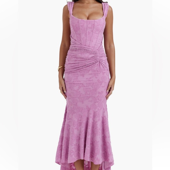 House of CB | Dresses | House Of Cb Cesca In Rose Pink Floral Maxi ...